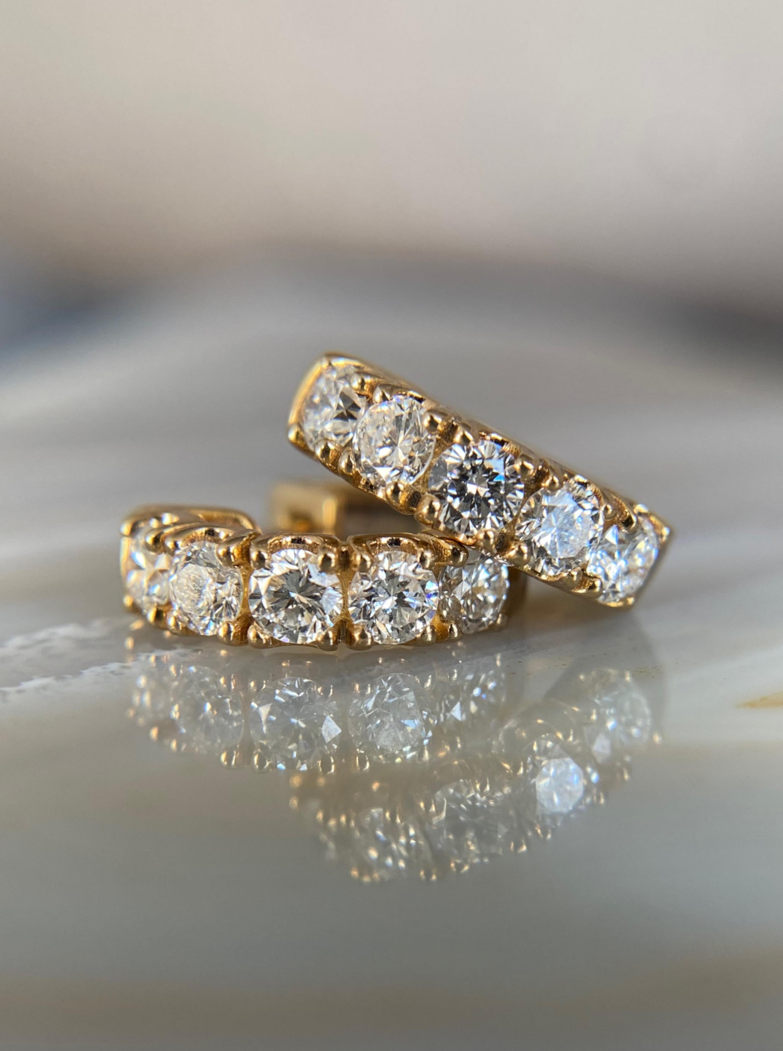 Chunky Lab Diamond Huggies – Bao Bae Jewelry